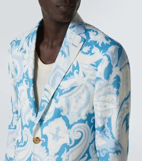Etro Printed Single-breasted Cotton Blazer - Multicoloured