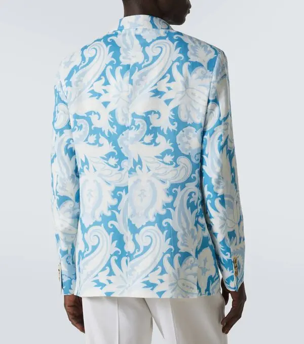 Etro Printed Single-breasted Cotton Blazer - Multicoloured