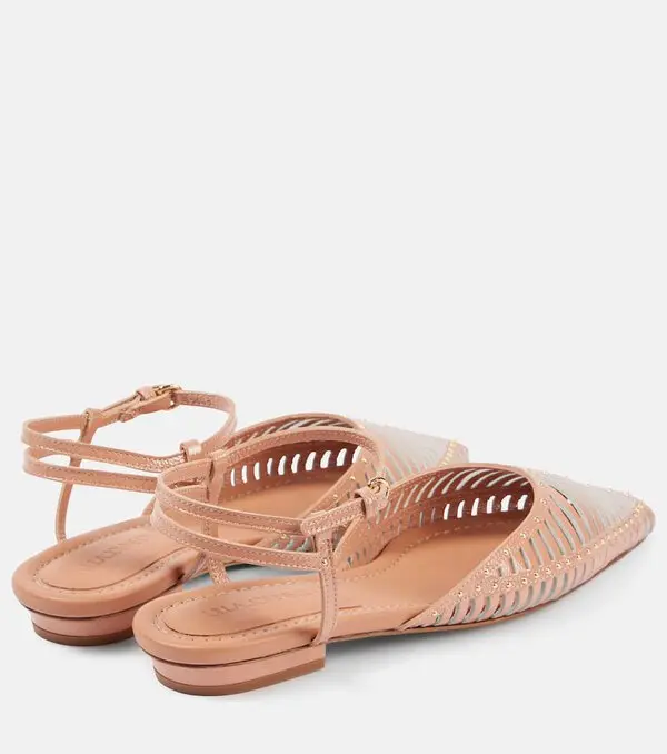 Ulla Johnson Violette Leather Flats - Beige