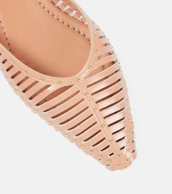 Ulla Johnson Violette Leather Flats - Beige