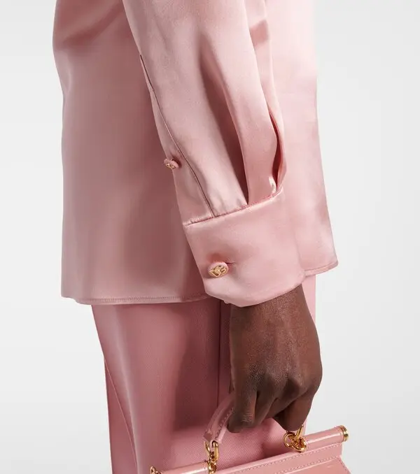 Dolce & Gabbana Draped Silk Satin Blouse