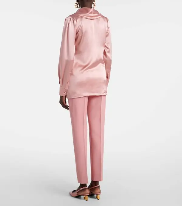 Dolce & Gabbana Draped Silk Satin Blouse