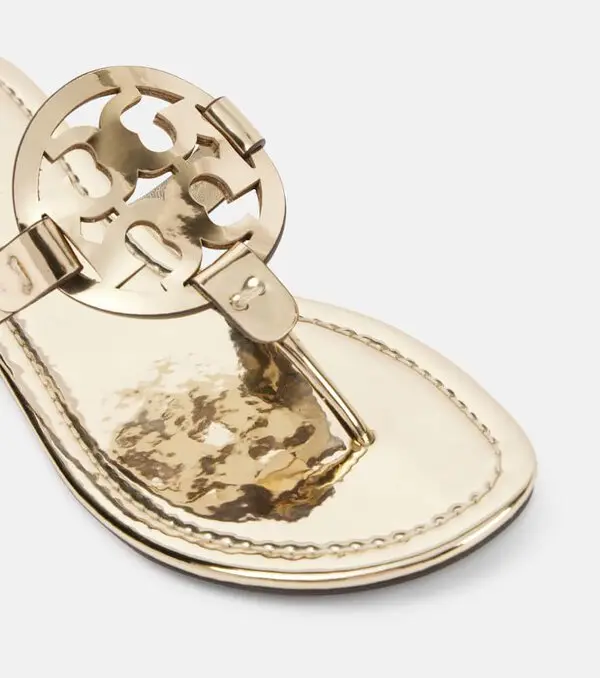 Tory Burch Miller Metallic Leather Thong Sandals