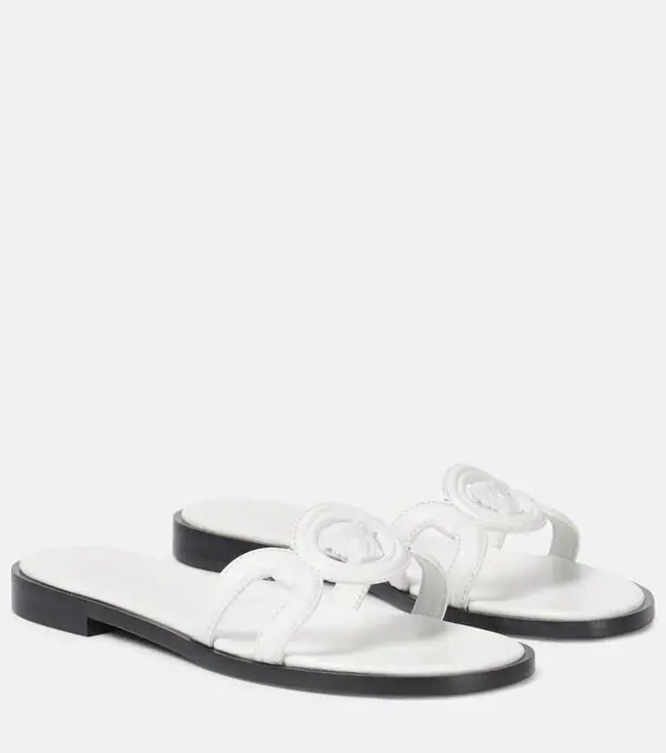 Versace La Medusa '95 Leather Sandals - White