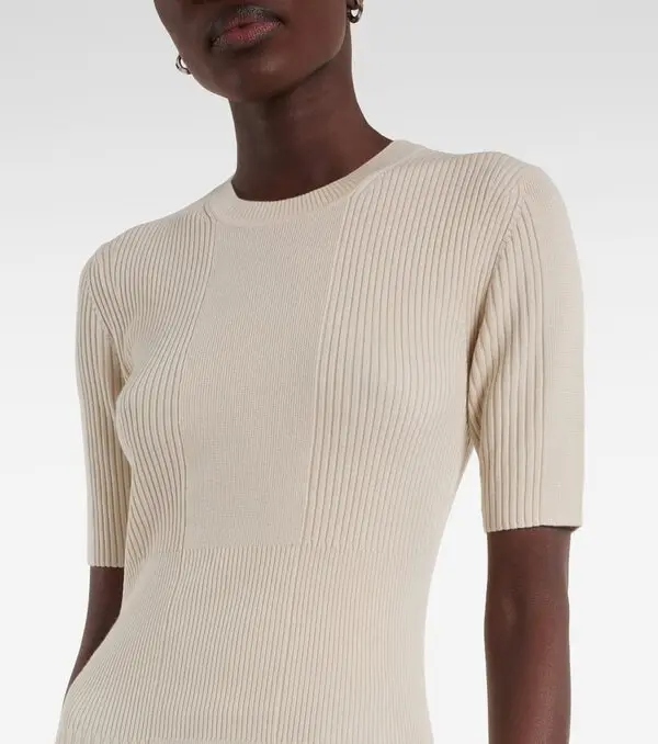 JOSEPH Ribbed-knit Wool Midi Dress