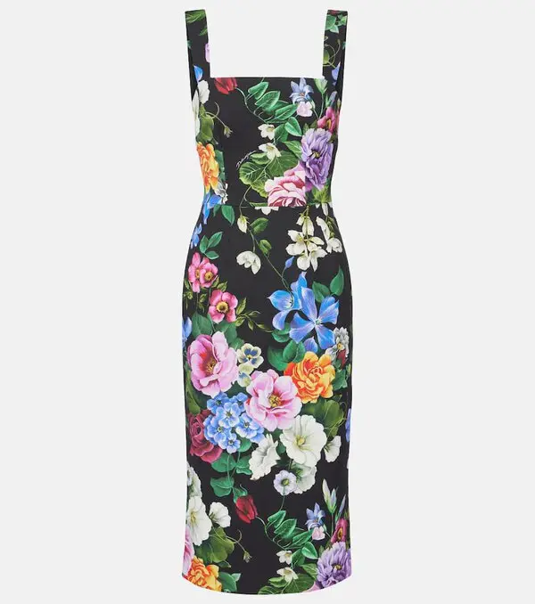 Dolce & Gabbana Floral Cotton-blend Midi Dress