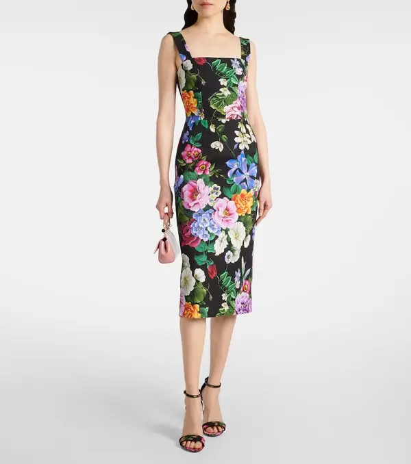 Dolce & Gabbana Floral Cotton-blend Midi Dress