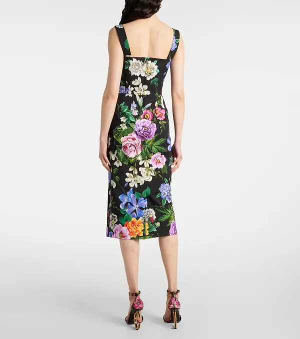 Dolce & Gabbana Floral Cotton-blend Midi Dress
