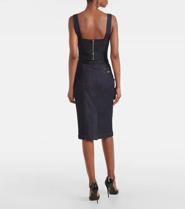 Dolce & Gabbana Denim Bustier Top - Blue
