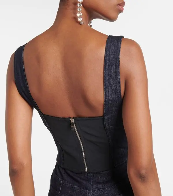 Dolce & Gabbana Denim Bustier Top - Blue