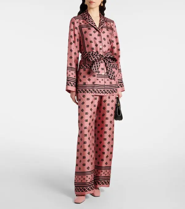 Dolce & Gabbana Dg Silk Satin Palazzo Pants