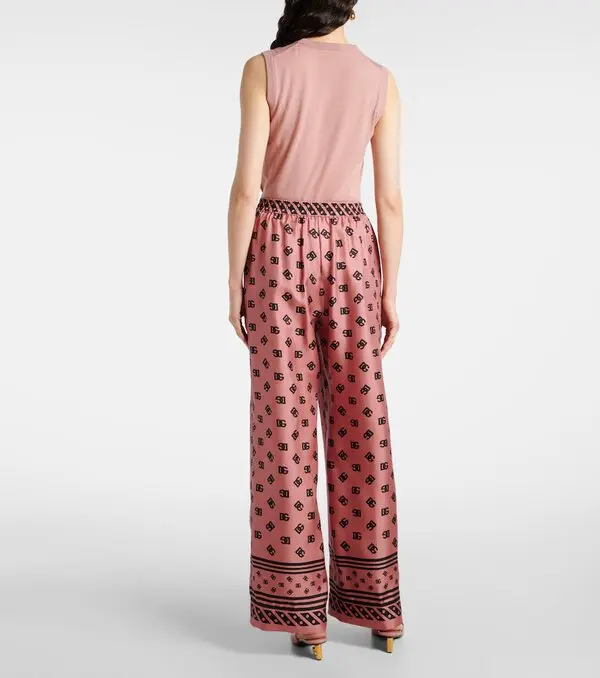 Dolce & Gabbana Dg Silk Satin Palazzo Pants