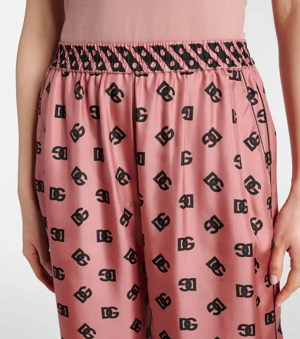 Dolce & Gabbana Dg Silk Satin Palazzo Pants