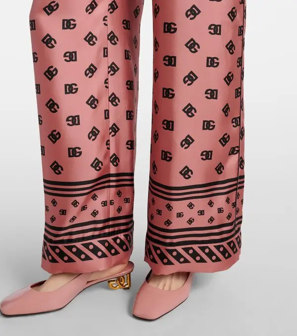 Dolce & Gabbana Dg Silk Satin Palazzo Pants