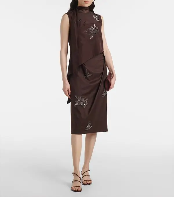 JACQUES WEI Embellished Midi Skirt