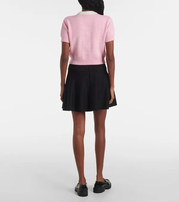 PATOU Waffle-knit Cotton Cardigan - Pink