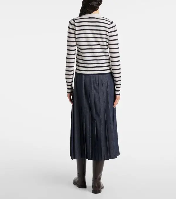 Veronica Beard Solene Striped Cashmere Cardigan