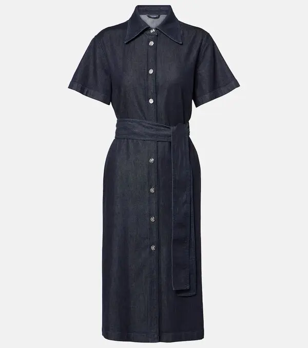 Dolce & Gabbana Belted Denim Shirt Dress