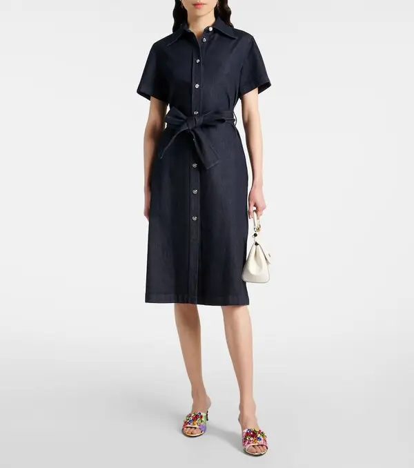 Dolce & Gabbana Belted Denim Shirt Dress