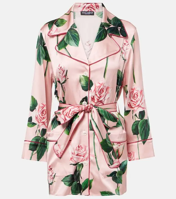 Dolce & Gabbana Floral Silk-blend Blouse - Pink