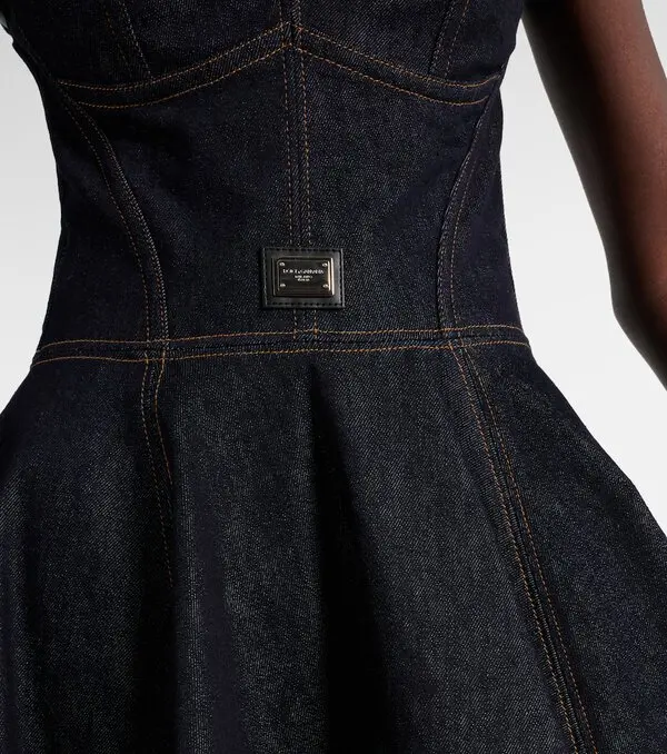 Dolce & Gabbana Denim Bustier Mini Dress
