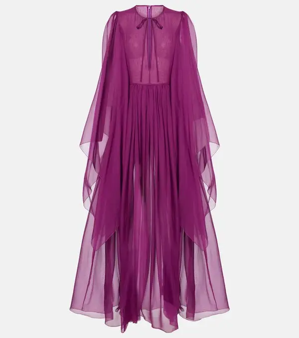 Dolce & Gabbana Gathered Silk Chiffon Gown
