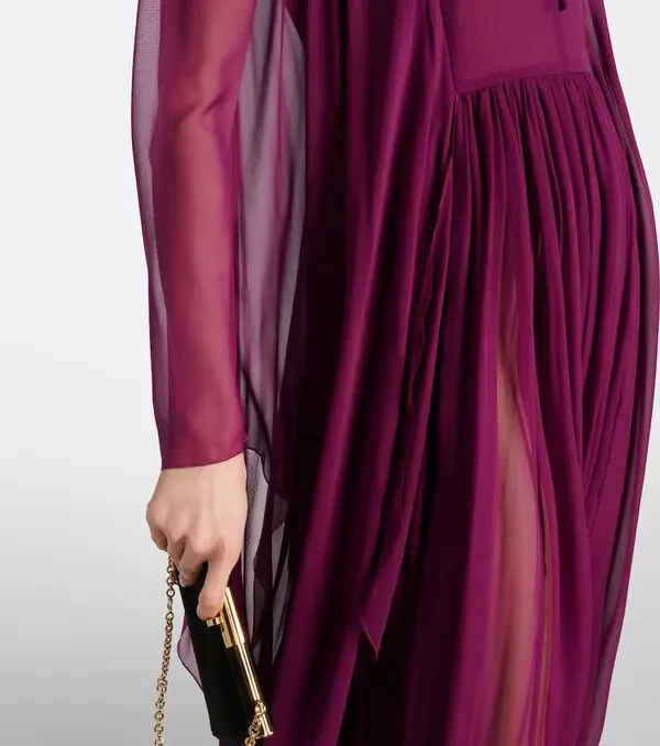 Dolce & Gabbana Gathered Silk Chiffon Gown