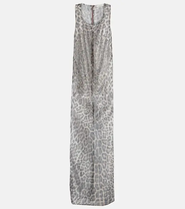 JACQUES WEI Crystal-embellished Maxi Dress - Grey
