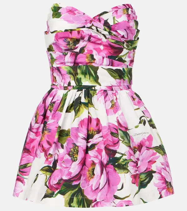 Dolce & Gabbana Floral Pleated Mini Dress