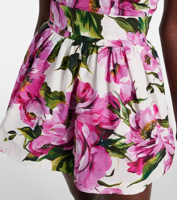 Dolce & Gabbana Floral Pleated Mini Dress