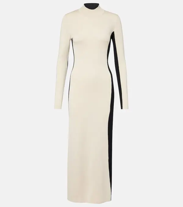 JOSEPH Knitted Wool And Silk Maxi Dress - Beige