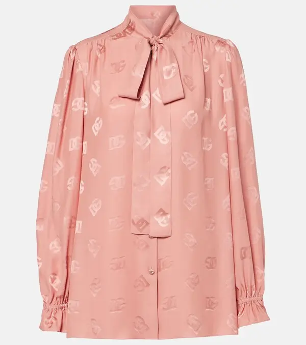 Dolce & Gabbana Dg Silk Satin Blouse - Pink