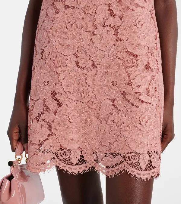 Dolce & Gabbana Lace Mini Dress - Pink