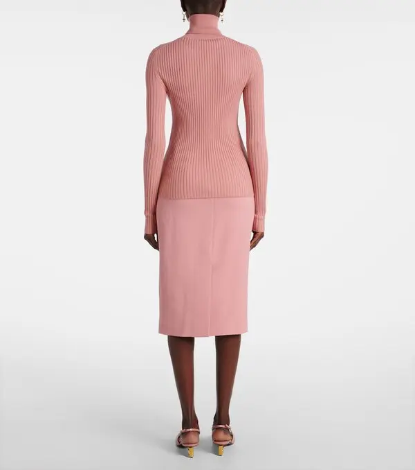 Dolce & Gabbana Ribbed-knit Wool-blend Sweater - Pink