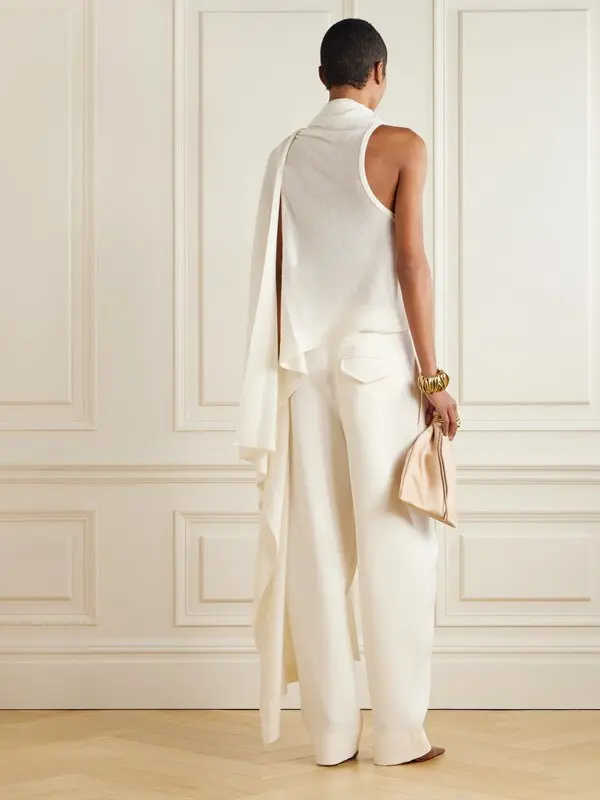 Sasuphi Draped Asymmetric Cashmere And Silk-blend Poncho