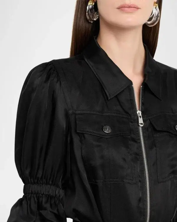 Cinq À Sept Holly Mini Shirtdress - Black
