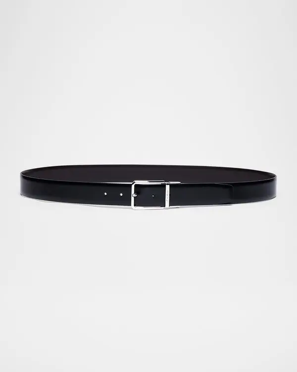 Santoni Smooth Leather Reversible Belt