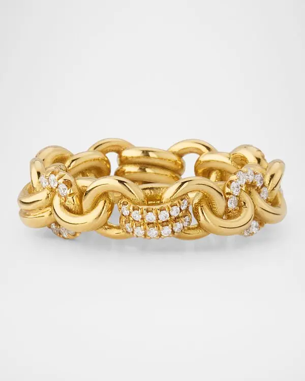 SPINELLI KILCOLLIN Fused Serpens Ring With Pavé Diamonds - Yellow Gold