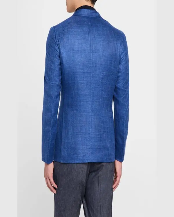 Isaia Apos;s Textured Wool-blend Blazer