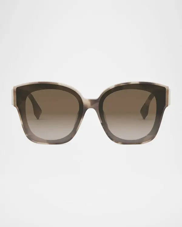 Fendi Square Frame Sunglasses - Light Brown Havana