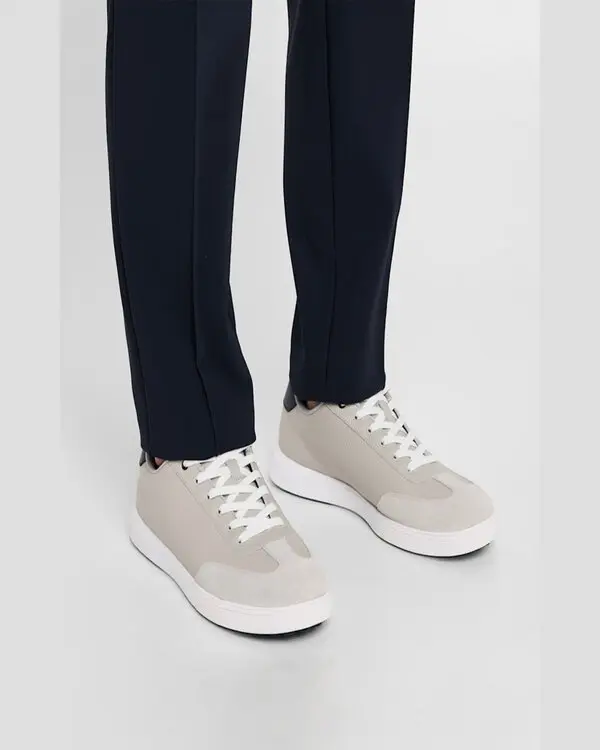 Peter Millar Leather Hybrid Golf Sneakers - Warm Grey/Navy  display picture 3