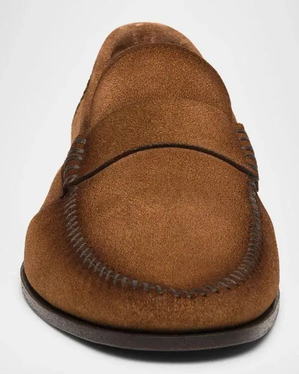 Santoni Paine Suede Loafers - Brown