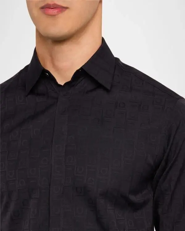 FERRAGAMO Apos;s Gancio Jacquard Sport Shirt