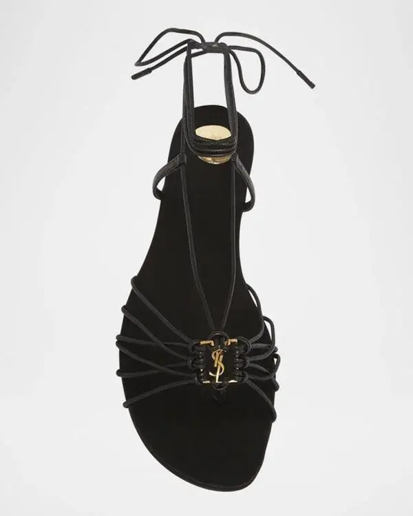 Saint Laurent Babylone Strappy Sandals - Nero