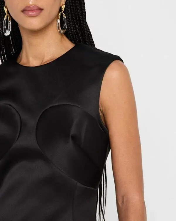 Marc Jacobs Seamed Up Satin Mini Dress - Black