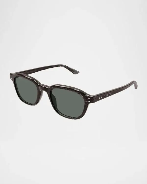 Gucci Square Frame Sunglasses - Shiny Micro Pattern Dark Coffee