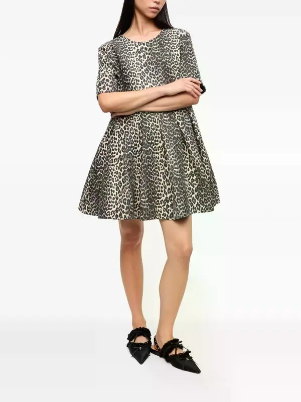 GANNI Leopard-print Minidress