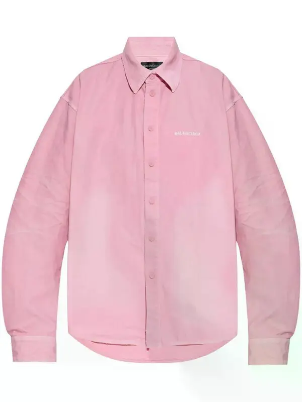 Balenciaga Logo-embroidered Shirt - Pink