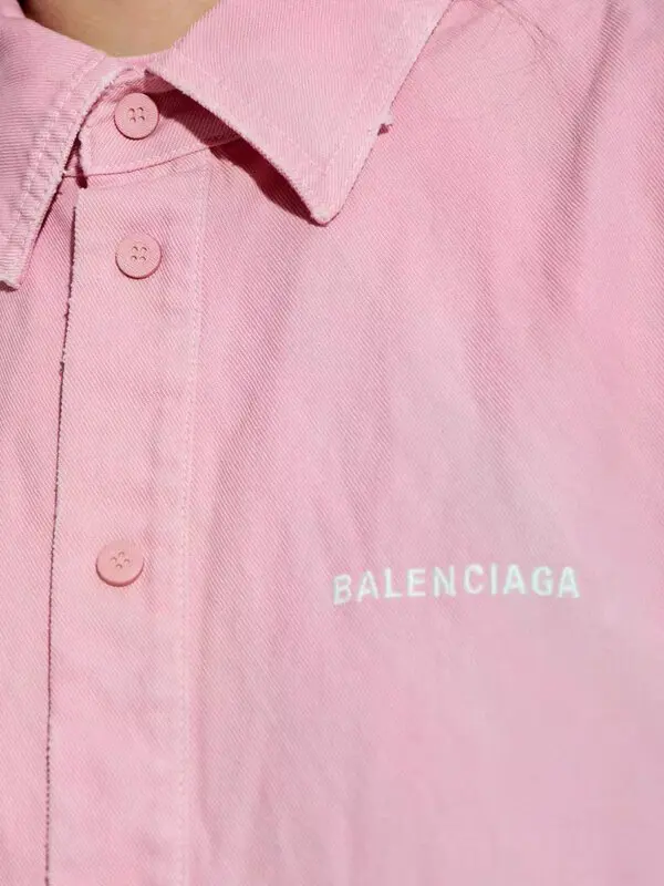 Balenciaga Logo-embroidered Shirt - Pink