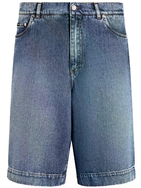 Dolce & Gabbana Logo Embroidered Denim Shorts